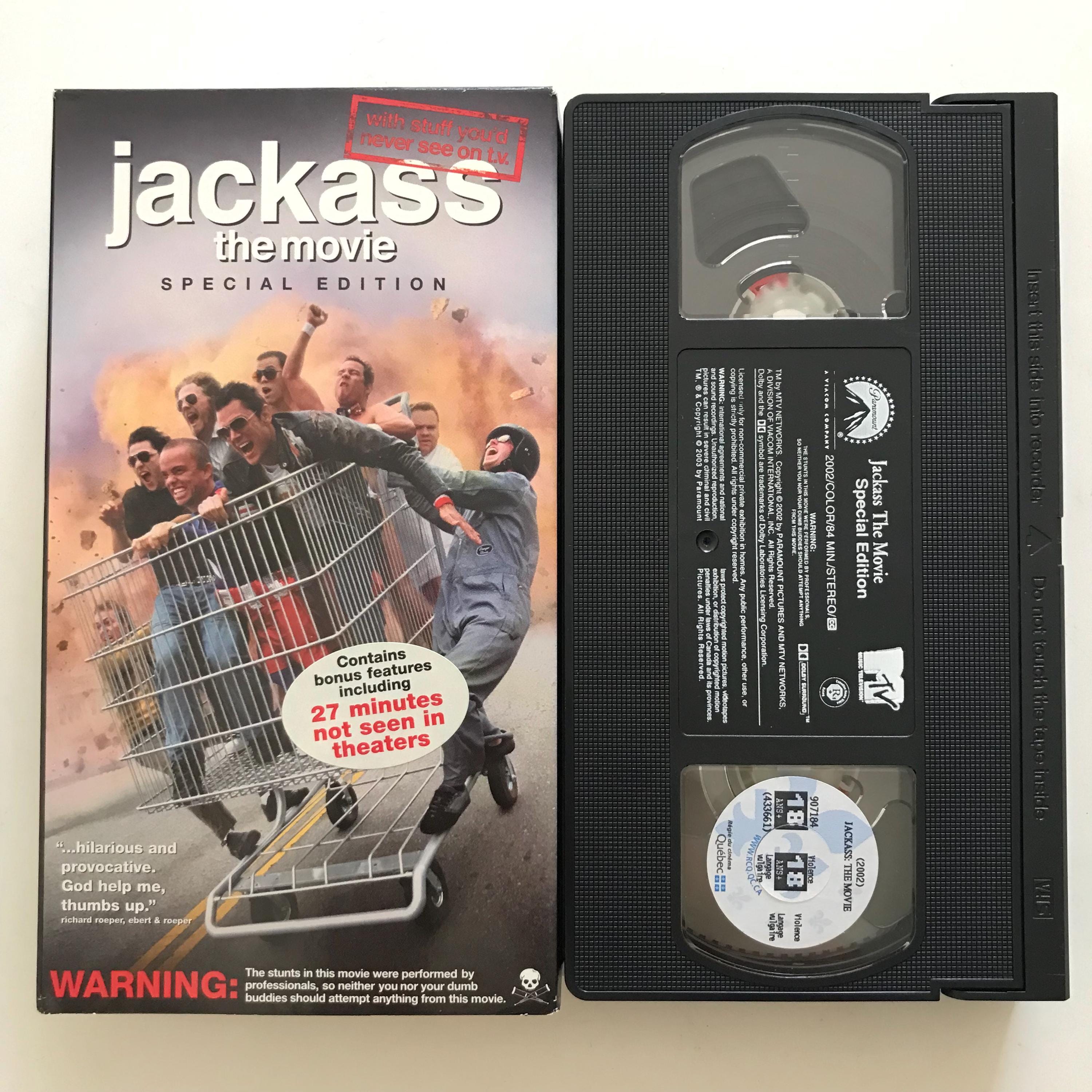 Jackass the Movie VHS Tape 2000s Nostalgia Retro Johnny Knoxville Bam ...