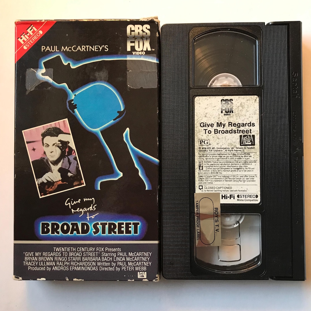 Give My Regards to Broad Street VHS CBS Fox Paul Mccartney 80s Musical ...