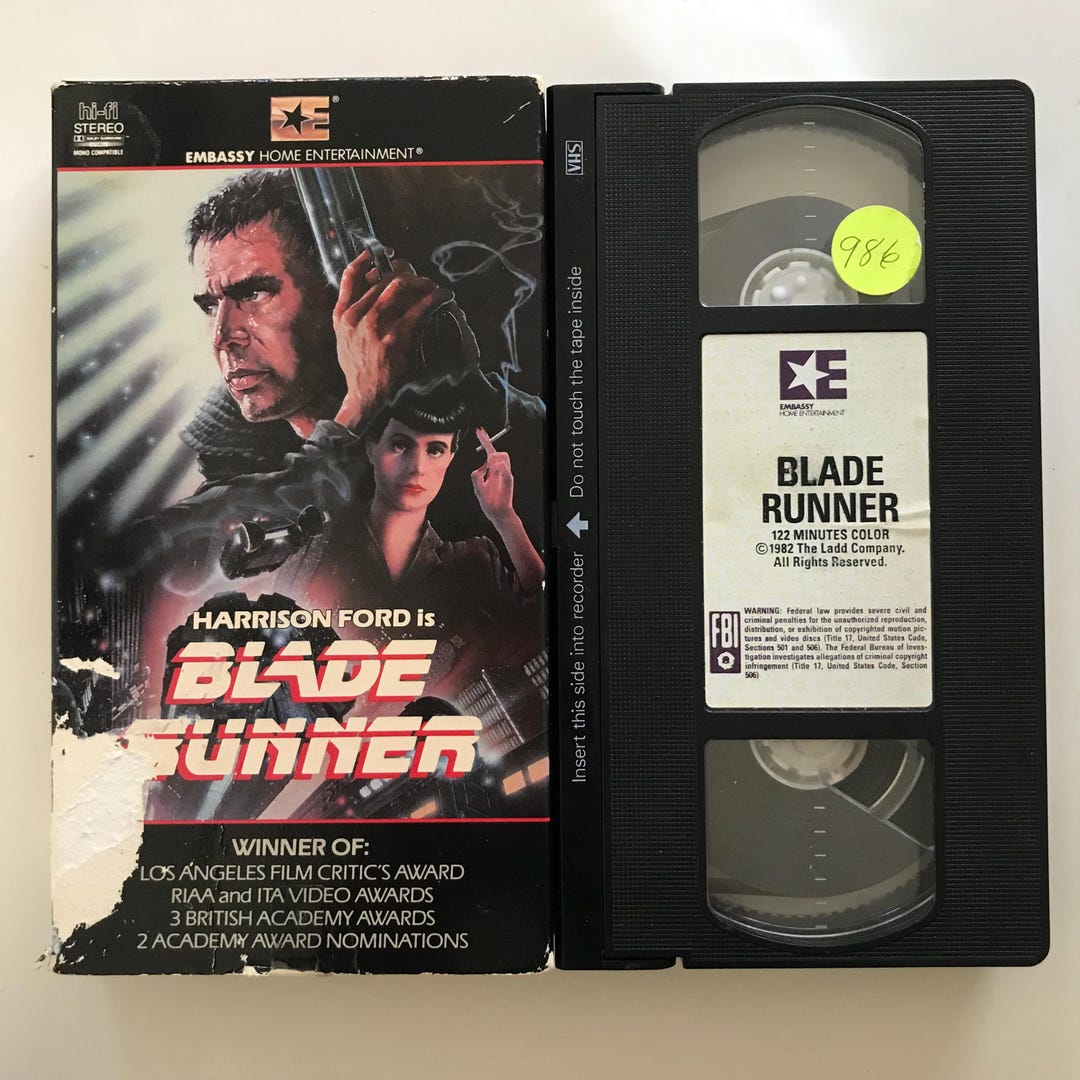 Vintage Blade Runner VHS Tape 80s Sci-fi Embassy Home Entertainment - Etsy