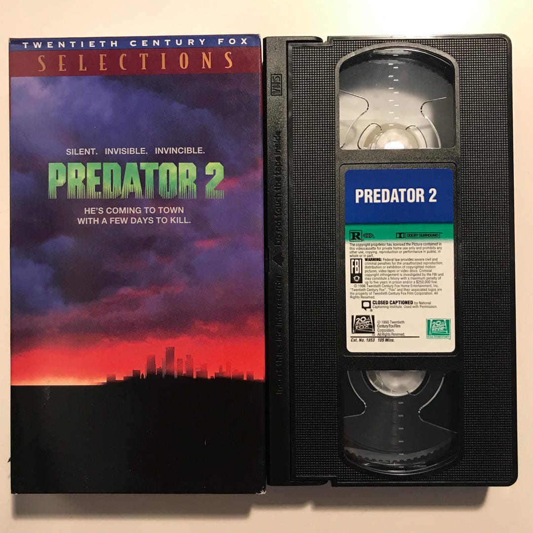 Predator 2 VHS Tape 1990 Action Cult Danny Glover Gary Busey - Etsy