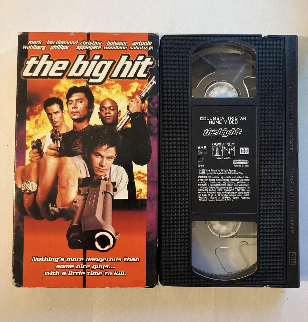 The Big Hit VHS Tape Mark Wahlberg Christian Applegate 90s Action Dark ...