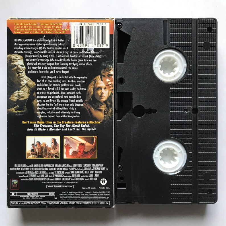 Teenage Caveman VHS Tape 2000s Post Apocalyptic Horror Sci-fi Creature ...