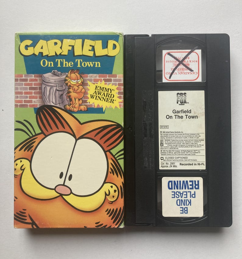 Vintage Garfield on the Town VHS Tape 80s Animation Nostalgia - Etsy