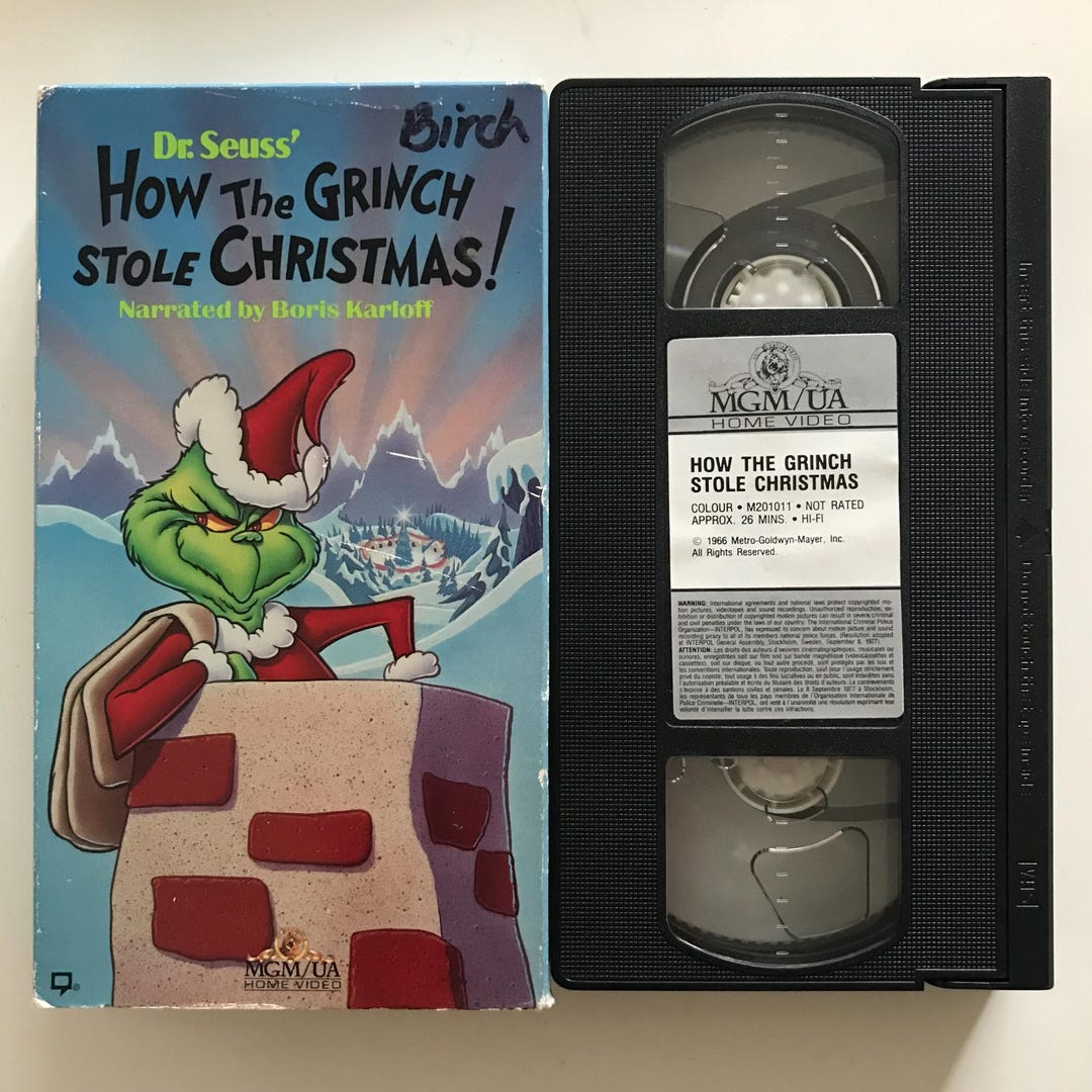 Dr. Seuss' How the Grinch Stole Christmas VHS 1966 60s Boris Karloff ...