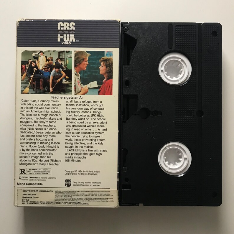 Vintage Teachers VHS Tape 1984 80s High School Cult Comedy - Etsy