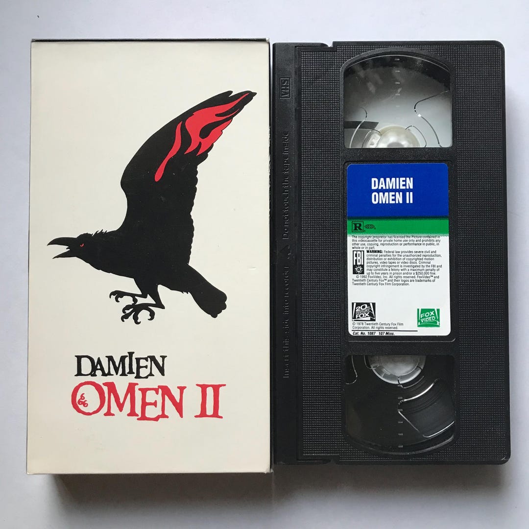 Vintage Damien - Omen II VHS Tape 70s Horror Sequel - Etsy