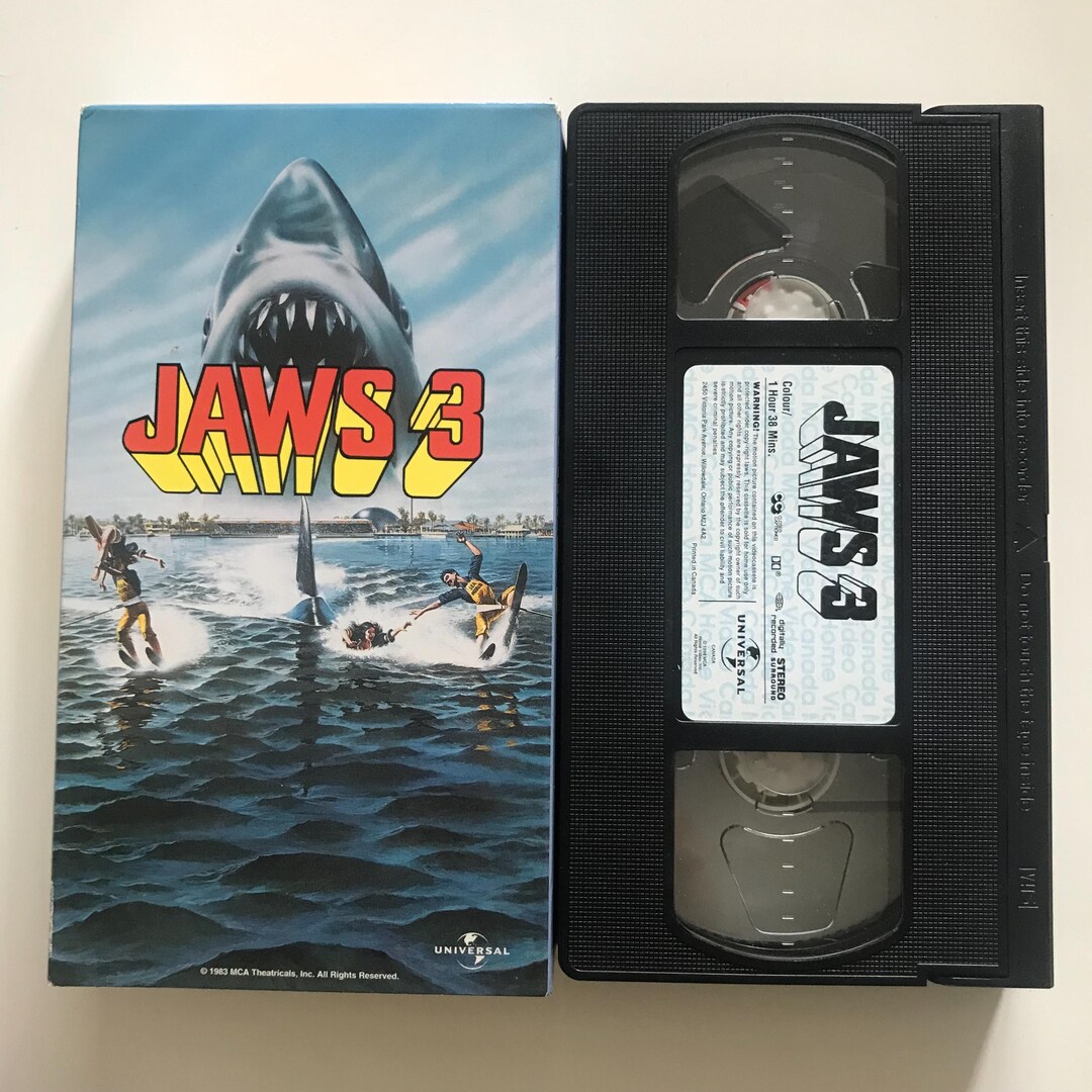 Jaws 3 VHS Tape 80s Horror Sequel Shark Film - Etsy