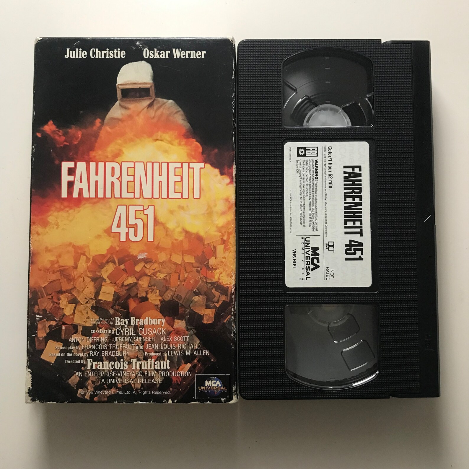 Vintage Fahrenheit 451 VHS Tape 60s Futuristic Sci-fi Ray Bradbury ...