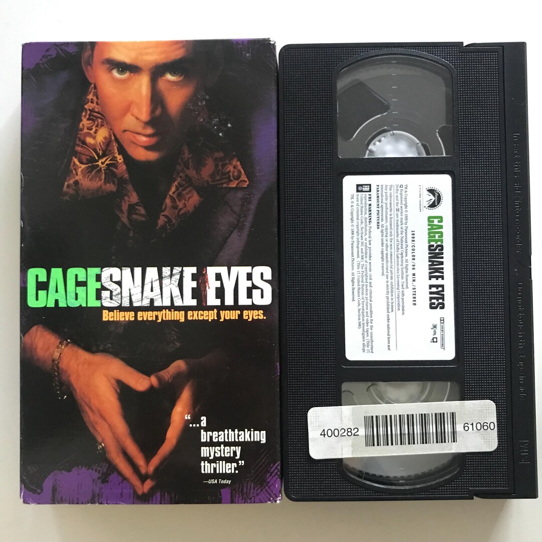 Vintage Snake Eyes VHS Tape Nicolas Cage Brian De Palma 90s Thriller - Etsy
