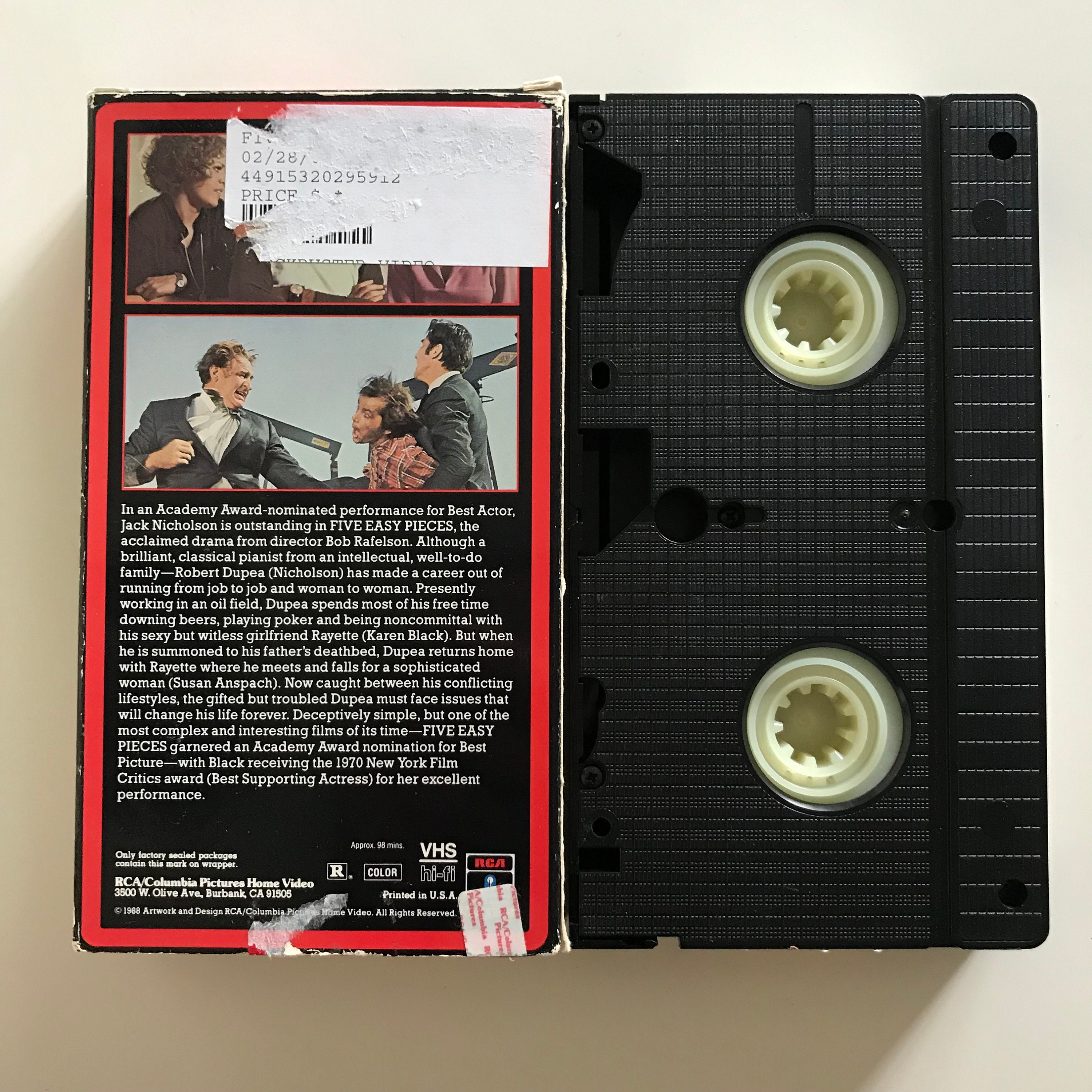 Five Easy Pieces VHS Tape Jack Nicholson 70s Cult Film - Etsy