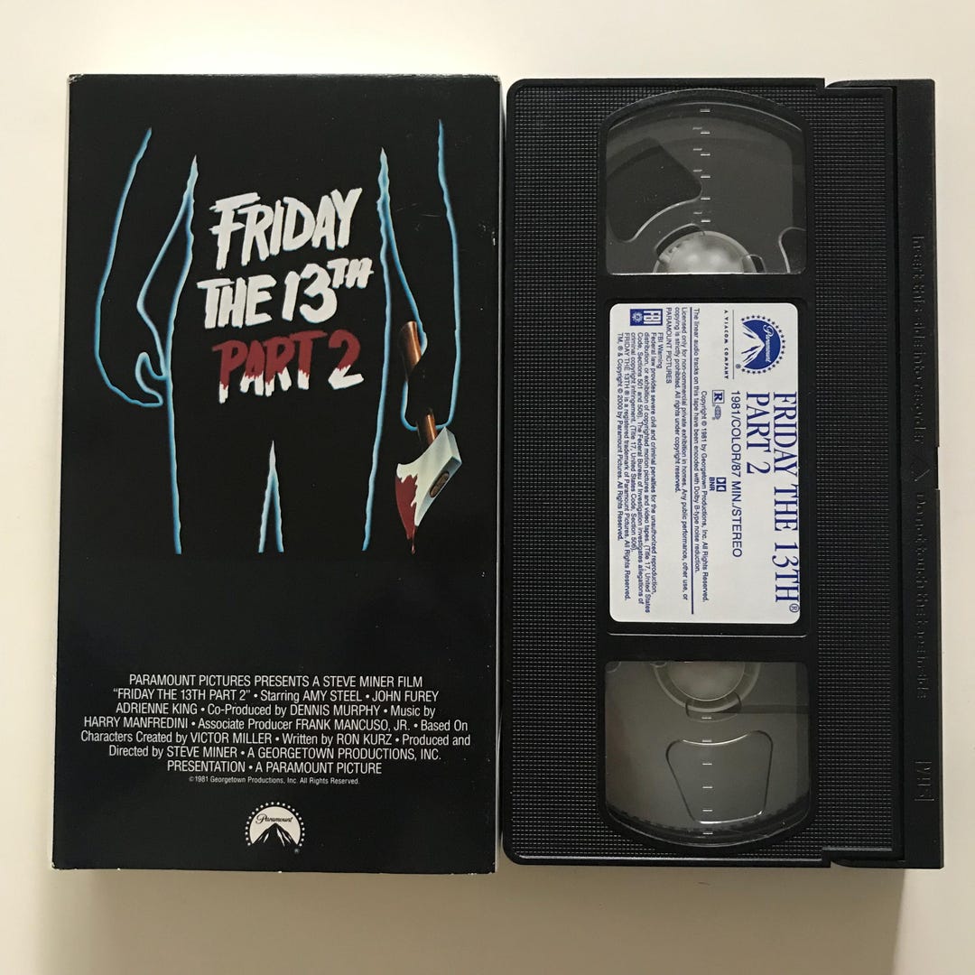 Vintage Friday the 13th Part 2 VHS Tape 1981 Horror Slasher 80s Retro ...
