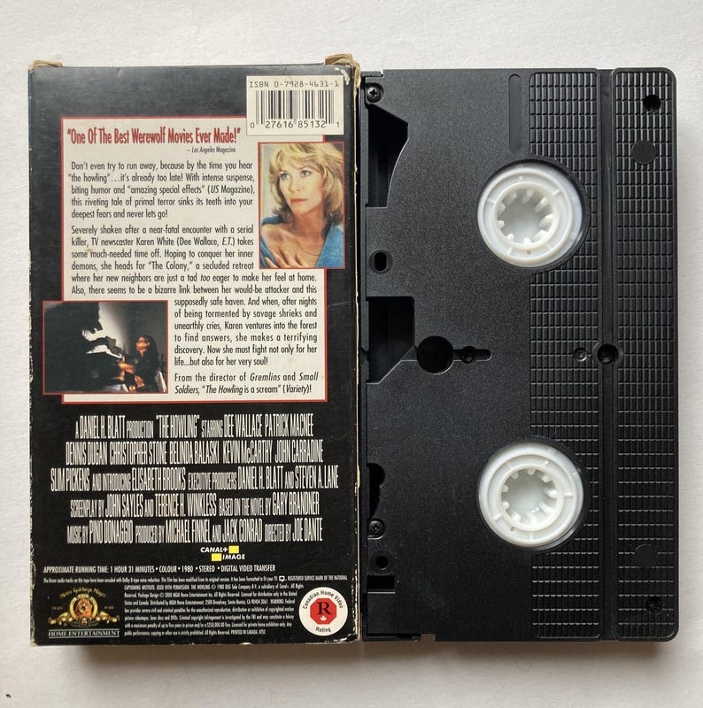 The Howling VHS Tape 80s Werewolf Horror Joe Dante - Etsy