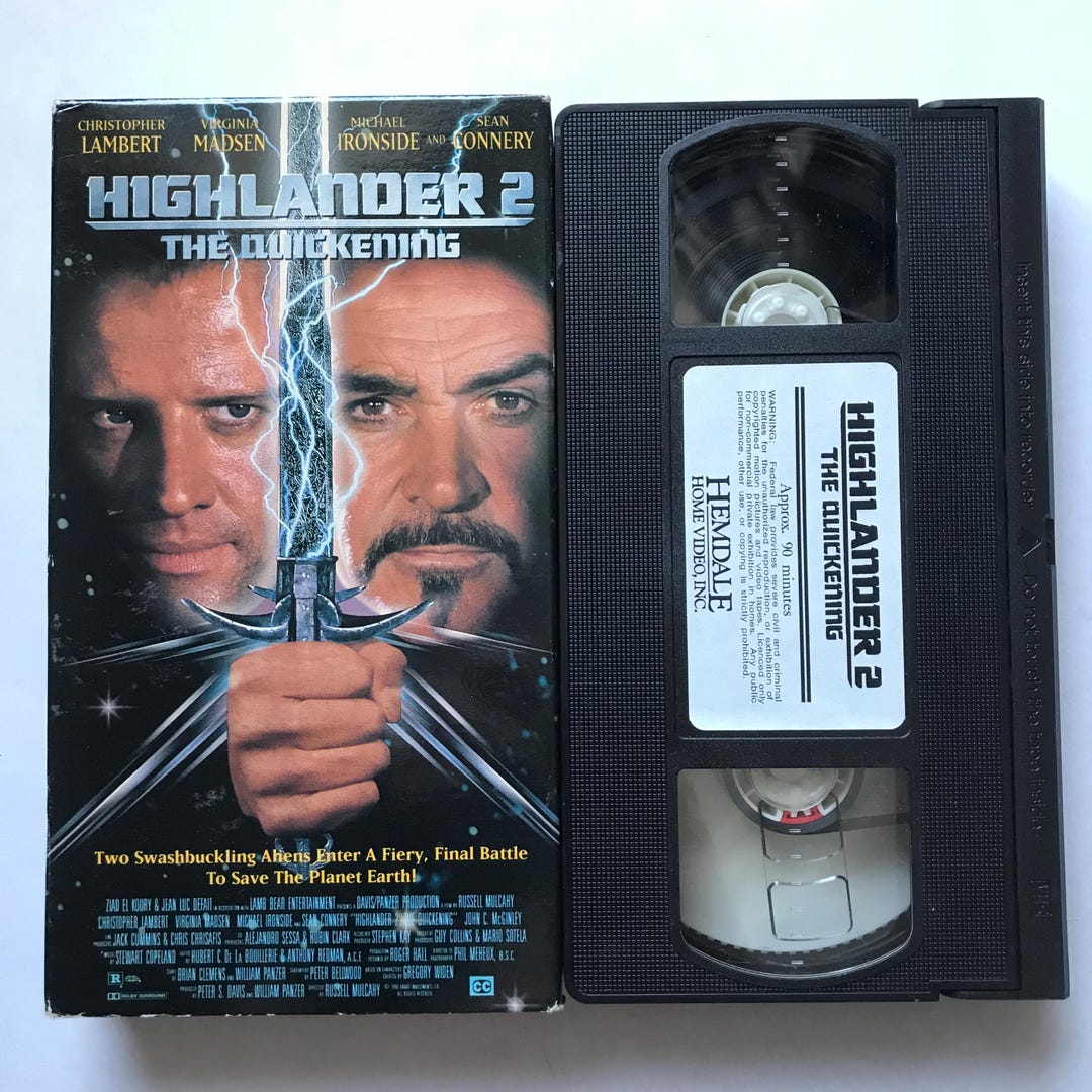 Highlander 2 the Quickening VHS Tape Christopher Lambert Sean Connery ...