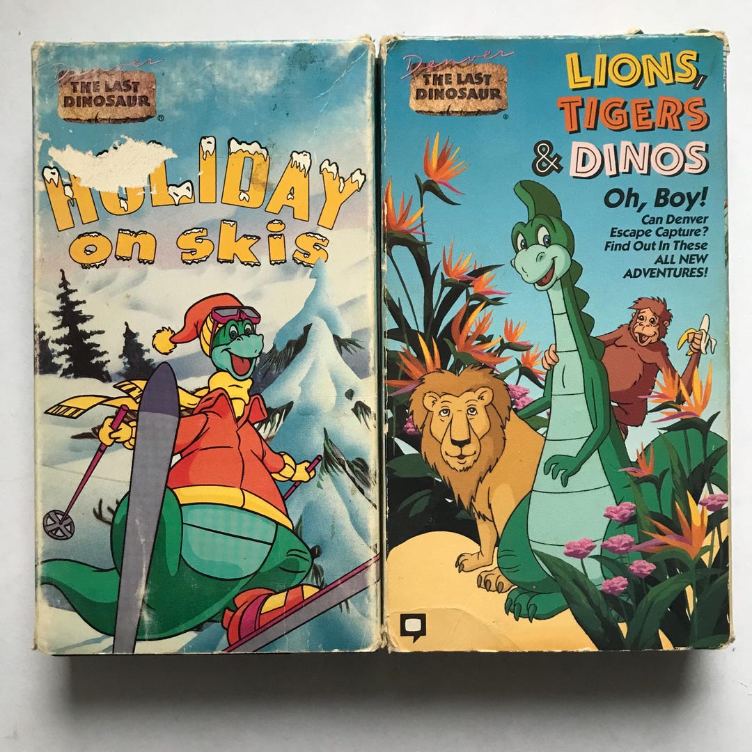 Denver the Last Dinosaur VHS Set of 2 Lions, Tigers & Dinos + Holiday ...