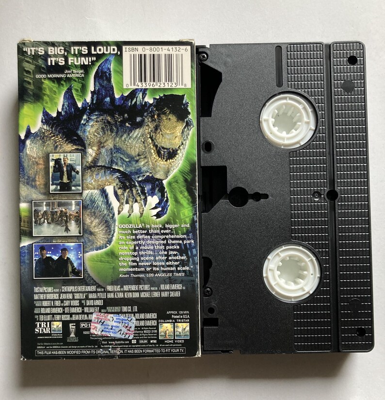 Vintage Godzilla VHS Tape 1998 Action Horror Monster Movie - Etsy