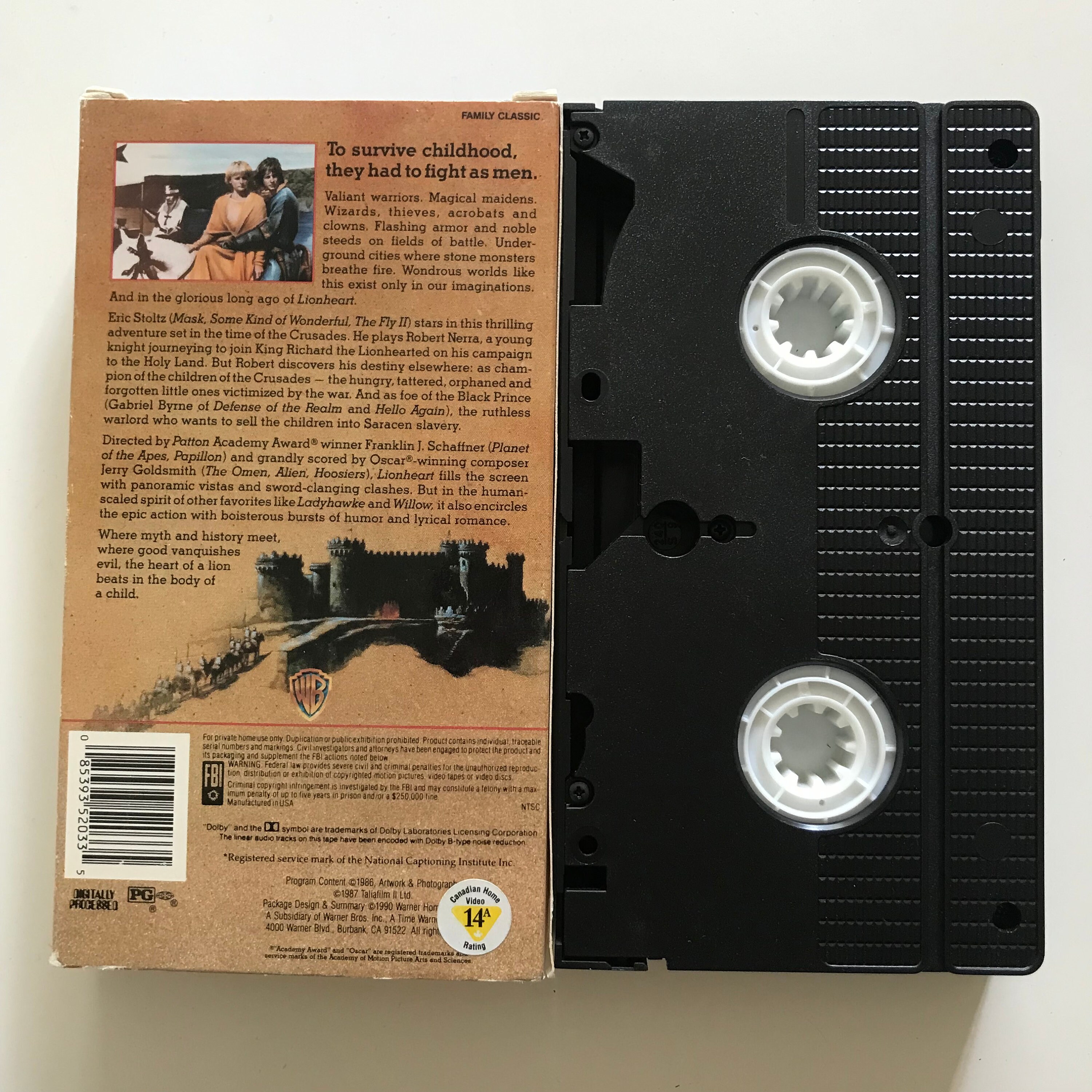 Lionheart VHS Tape 1987 Eric Stoltz Gabriel Byrne 80s Family Adventure ...