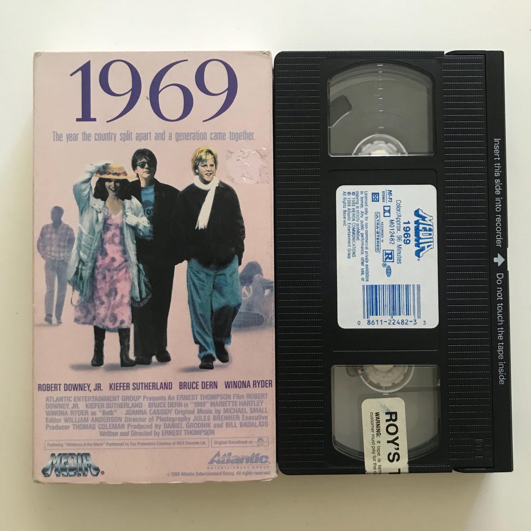 1969 VHS Tape 80s Robert Downey Jr. Winona Ryder 60s Era Media - Etsy