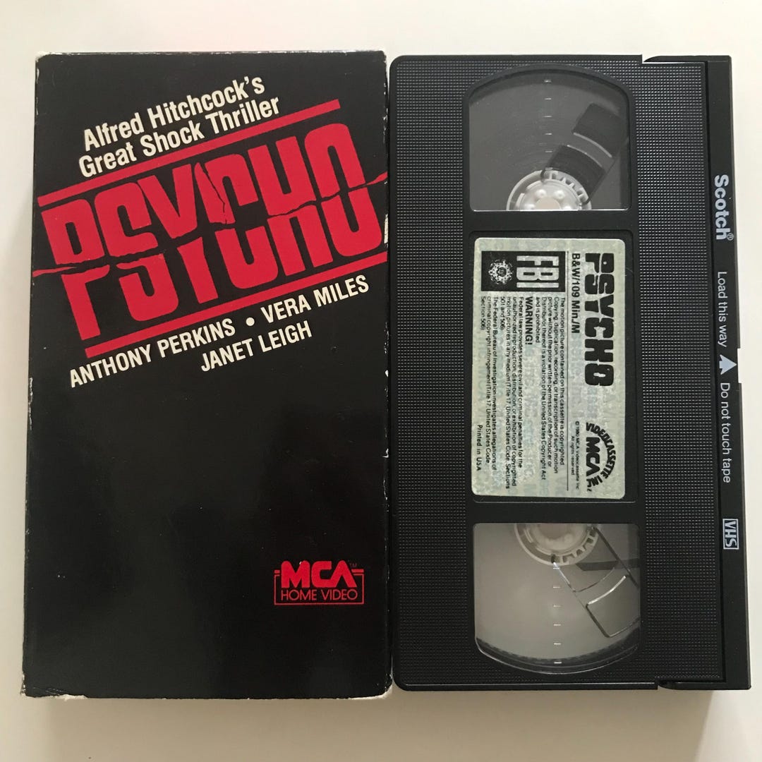 Psycho VHS Tape 1960 Alfred Hitchcock Classic Horror Thriller MCA Home ...