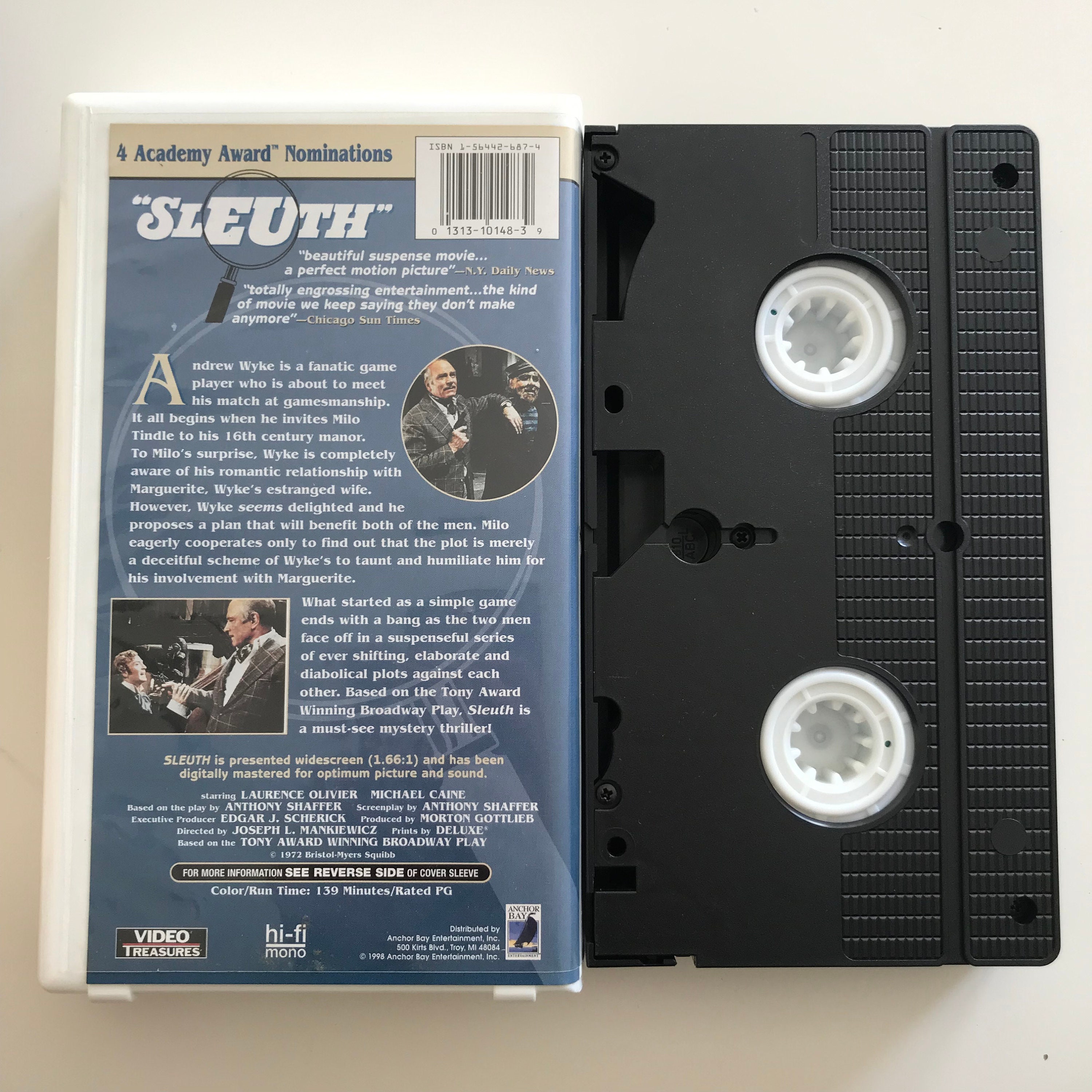 Sleuth VHS Anchor Bay Clamshell 1972 Suspense Mystery Movie Michael ...