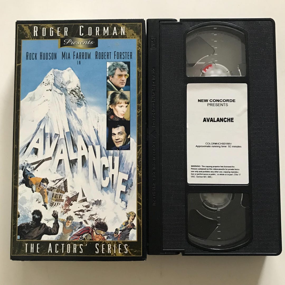 Avalanche VHS 70s Thriller Disaster Film Rock Hudson Mia Farrow Robert ...