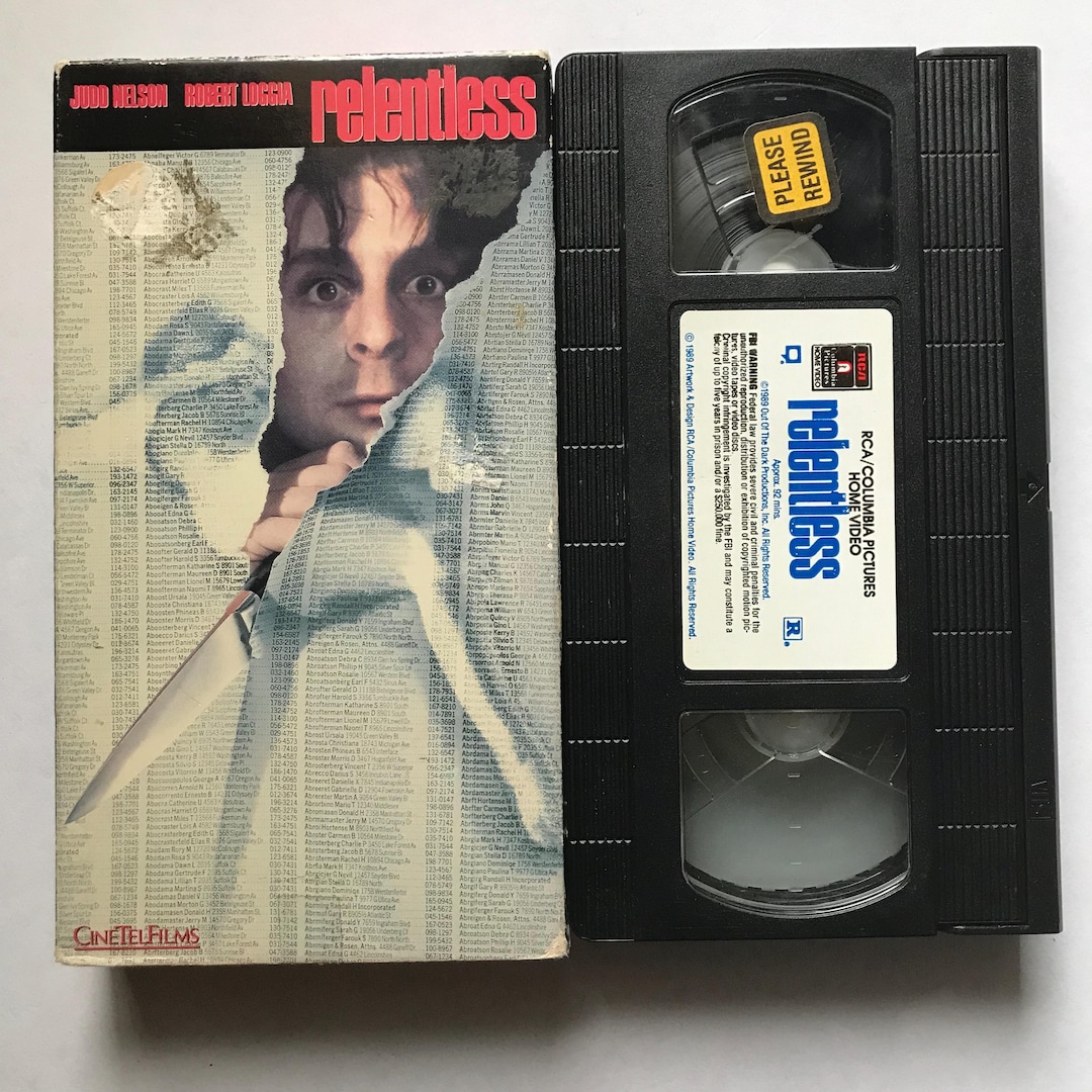 Relentless VHS Tape Judd Nelson Robert Loggia Serial Killer Thriller - Etsy