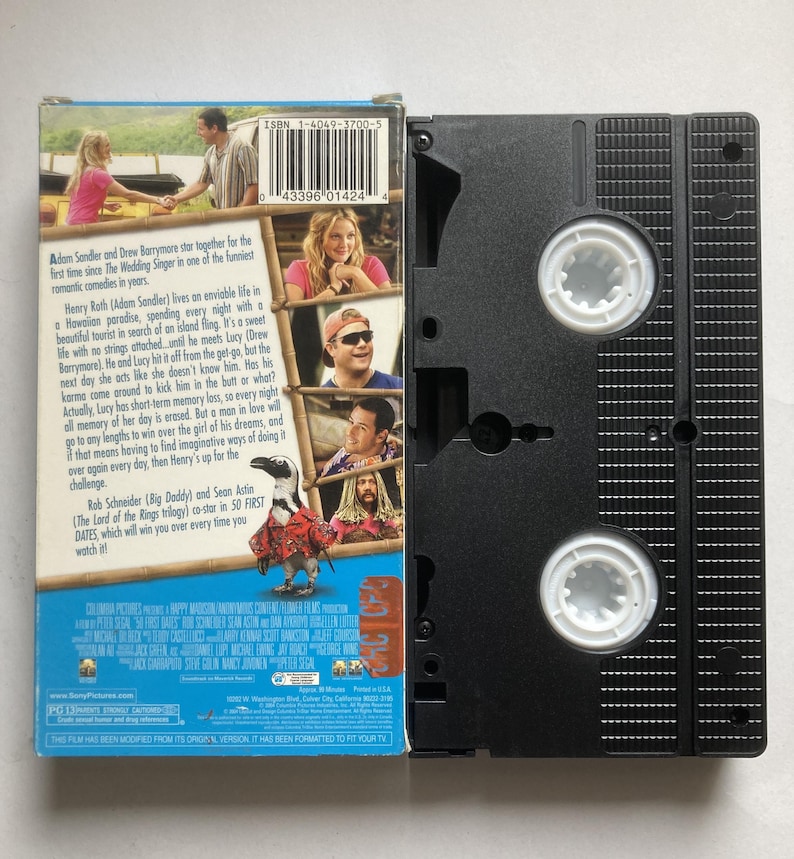 50 First Dates VHS Tape Adam Sandler Drew Barrymore Retro 2000s Gift - Etsy