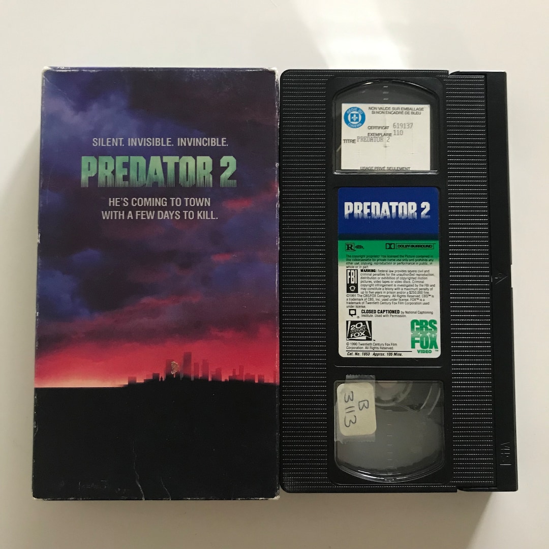 Predator 2 VHS Tape 1990 Action Cult Danny Glover Gary Busey - Etsy
