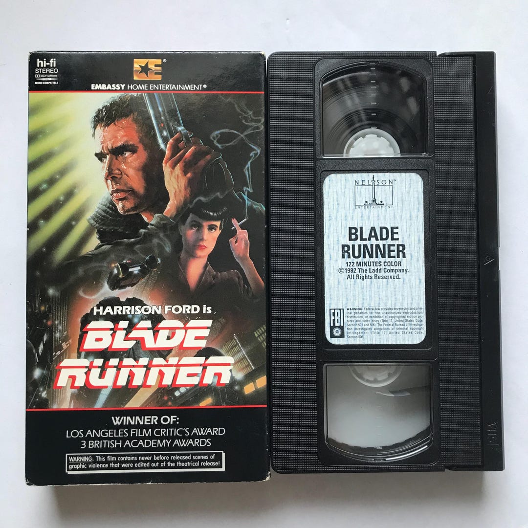 Vintage Blade Runner VHS Tape Retro 80s Sci-fi Embassy Home ...