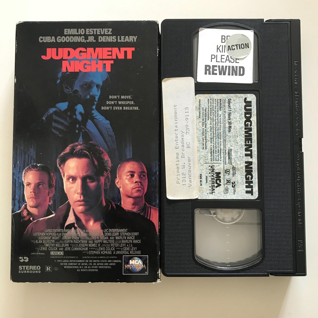 Judgment Night VHS Tape 90s Emilio Estevez Action Crime Thriller - Etsy