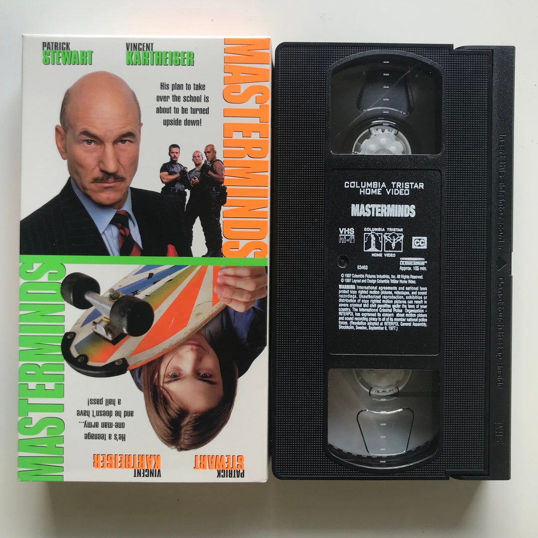 Masterminds VHS 1997 90s Action Cult Comedy Patrick Stewart Retro Video - Etsy