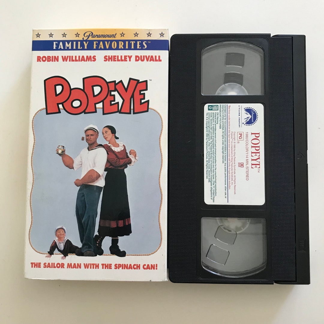 Popeye VHS Tape 1980 Robin Williams Shelley Duvall 80s Nostalgia - Etsy