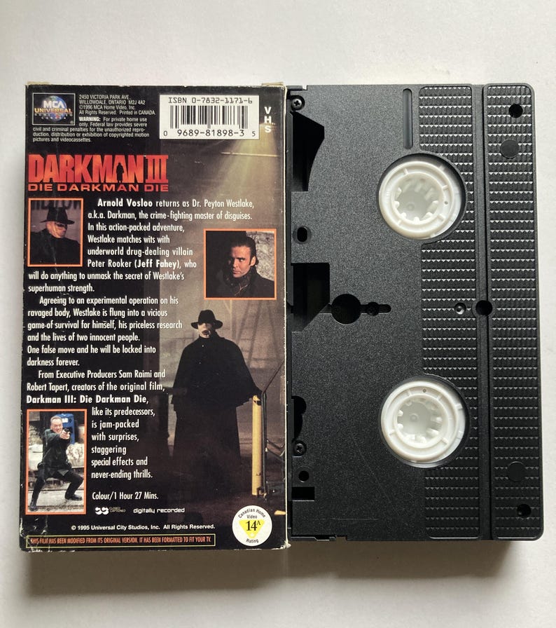 Darkman III Die Darkman Die VHS Tape 90s Dark Superhero Cult Horror - Etsy