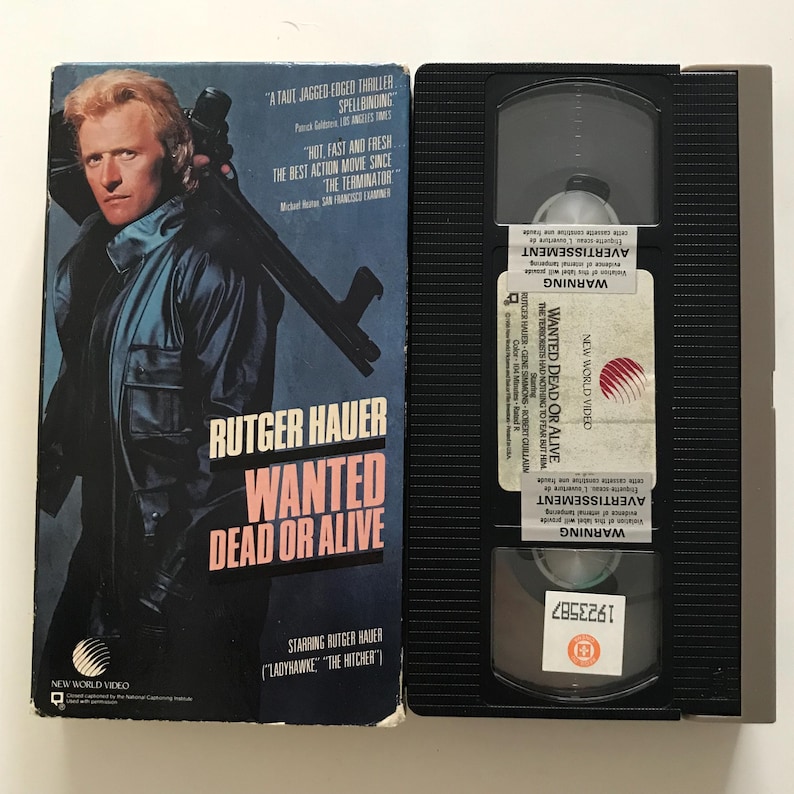 Wanted Dead or Alive VHS Tape New World Video 80s Rutger Hauer Action ...