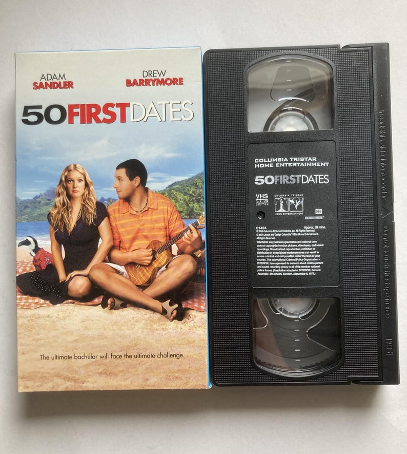 50 First Dates VHS Tape Adam Sandler Drew Barrymore Retro 2000s Gift - Etsy