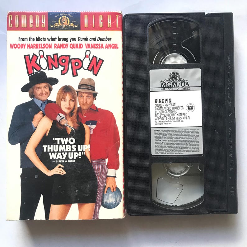 Kingpin VHS Tape Retro 90s Woody Harrelson Randy Quaid Cult Comedy - Etsy