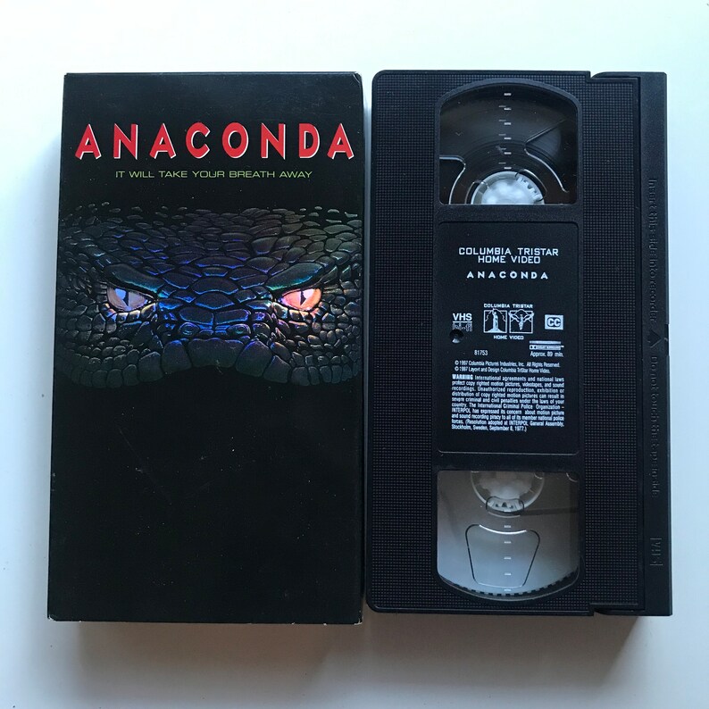 Anaconda VHS Tape 90s Horror Snake Creature Feature - Etsy