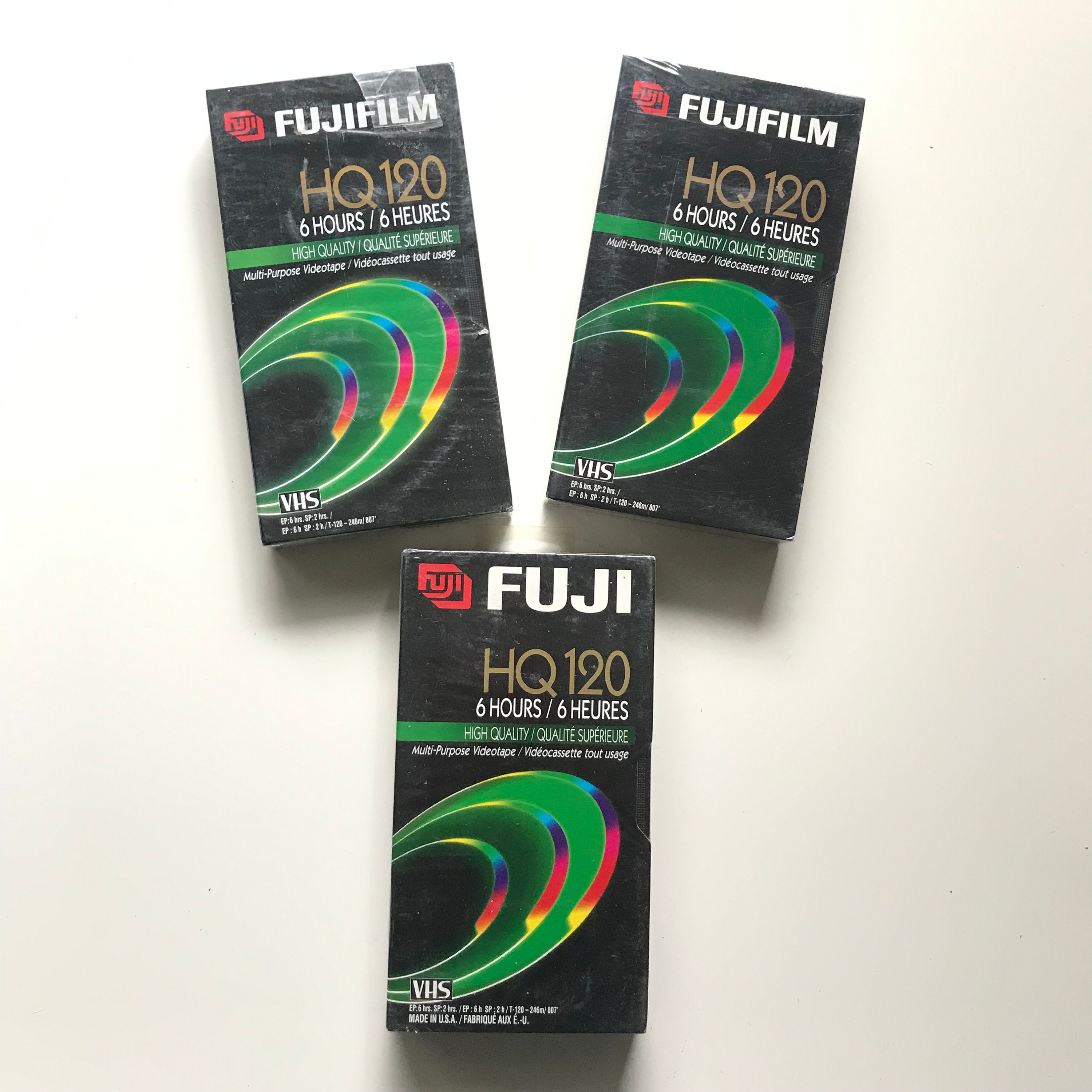 Fujufilm HQ 120 Blank VHS Tapes Set of 3 Recordable New SEALED - Etsy Canada