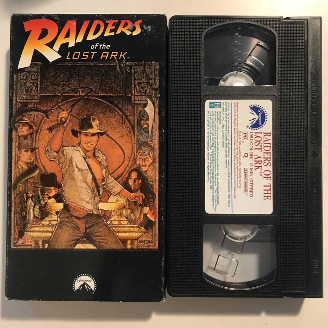 Vintage Raiders of the Lost Ark VHS Tape Indiana Jones 80s Nostalgia - Etsy