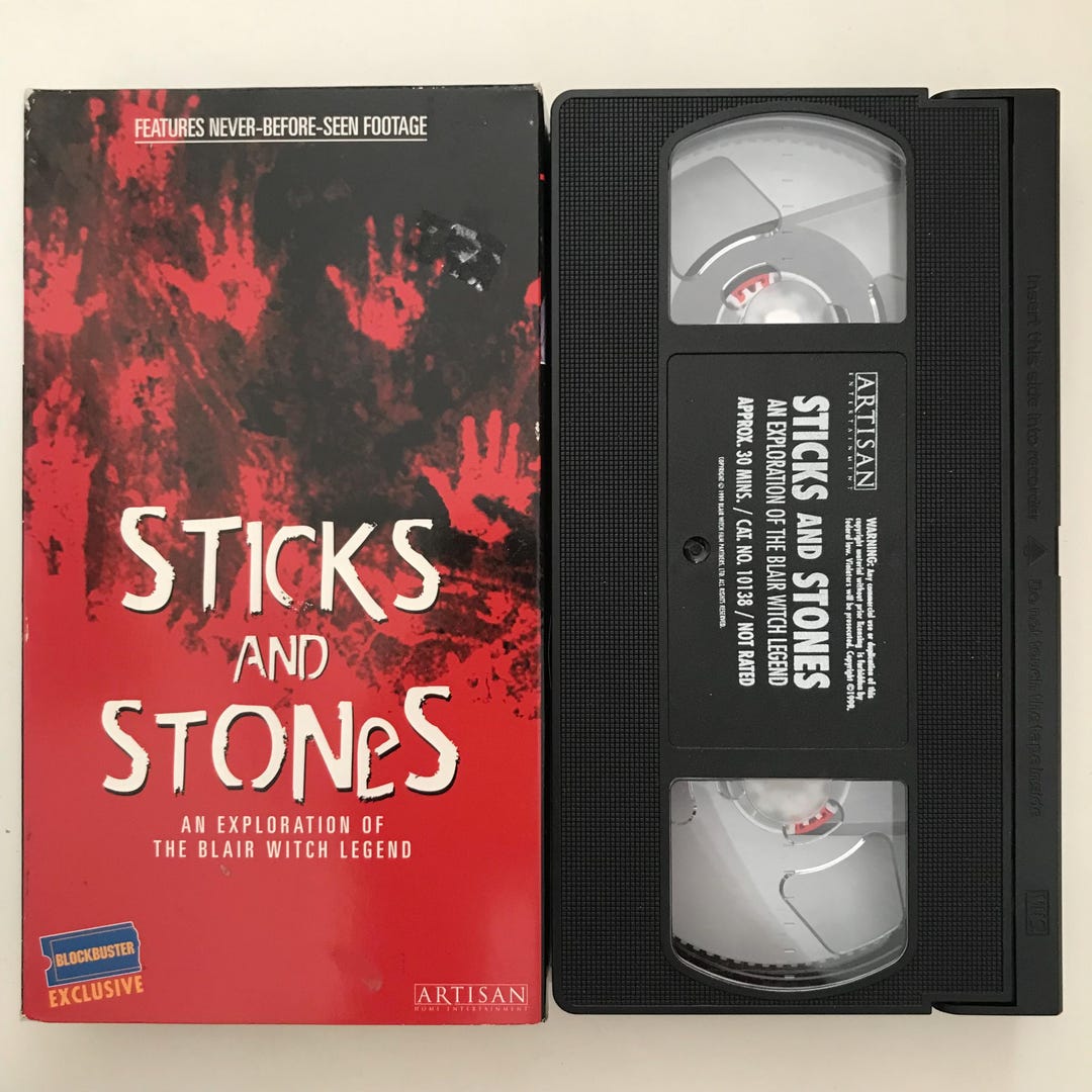Sticks and Stones VHS Tape an Exploration of the Blair Witch Legend ...