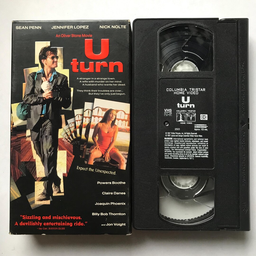 U Turn VHS Tape Oliver Stone Sean Penn Jennifer Lopez 90s Thriller - Etsy