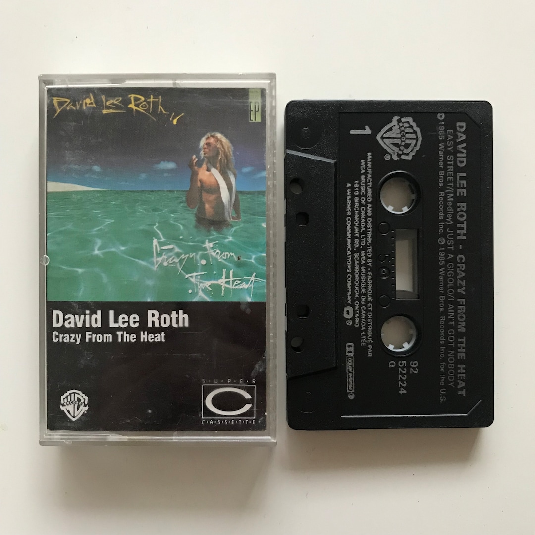 Vintage David Lee Roth Crazy From the Heat Cassette Tape 80s Warner WEA ...