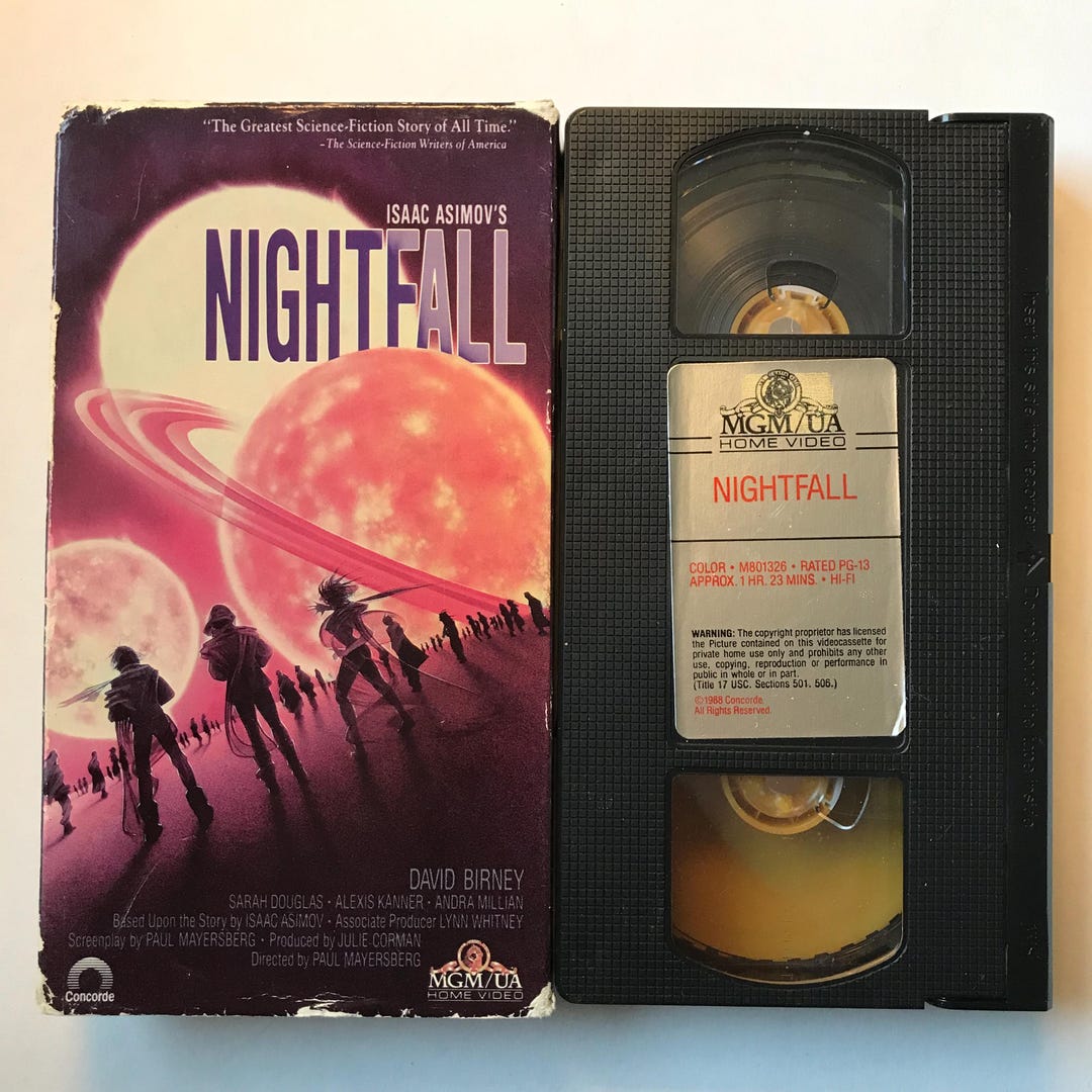 Nightfall VHS Tape 1988 Retro 80s Science Fiction Isaac Asimov - Etsy