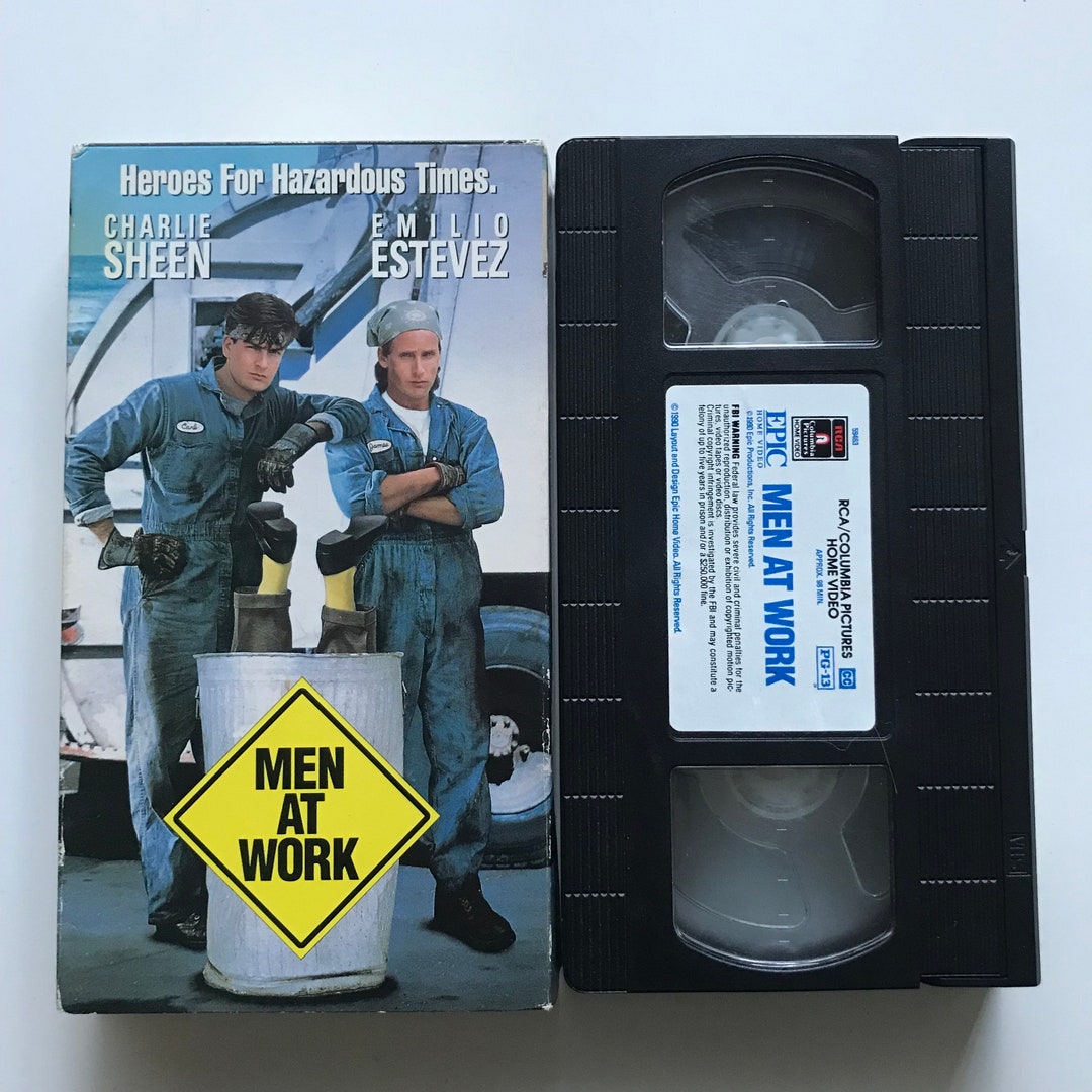 Men at Work VHS Tape 90s Charlie Sheen Emilio Estevez Comedy - Etsy