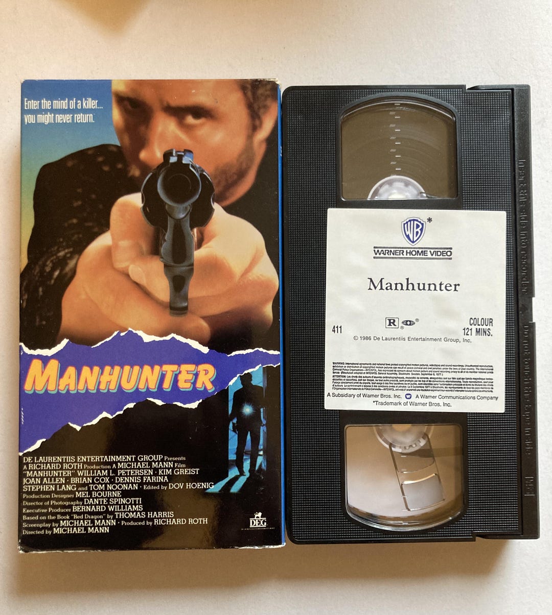 Vintage Manhunter VHS Tape 80s Psychological Thriller Michael Mann ...