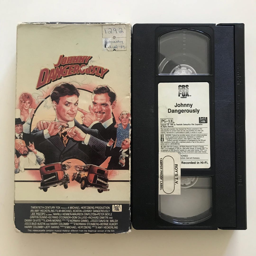Johnny Dangerously VHS Tape 80s Comedy Spoof Michael Keaton Danny ...