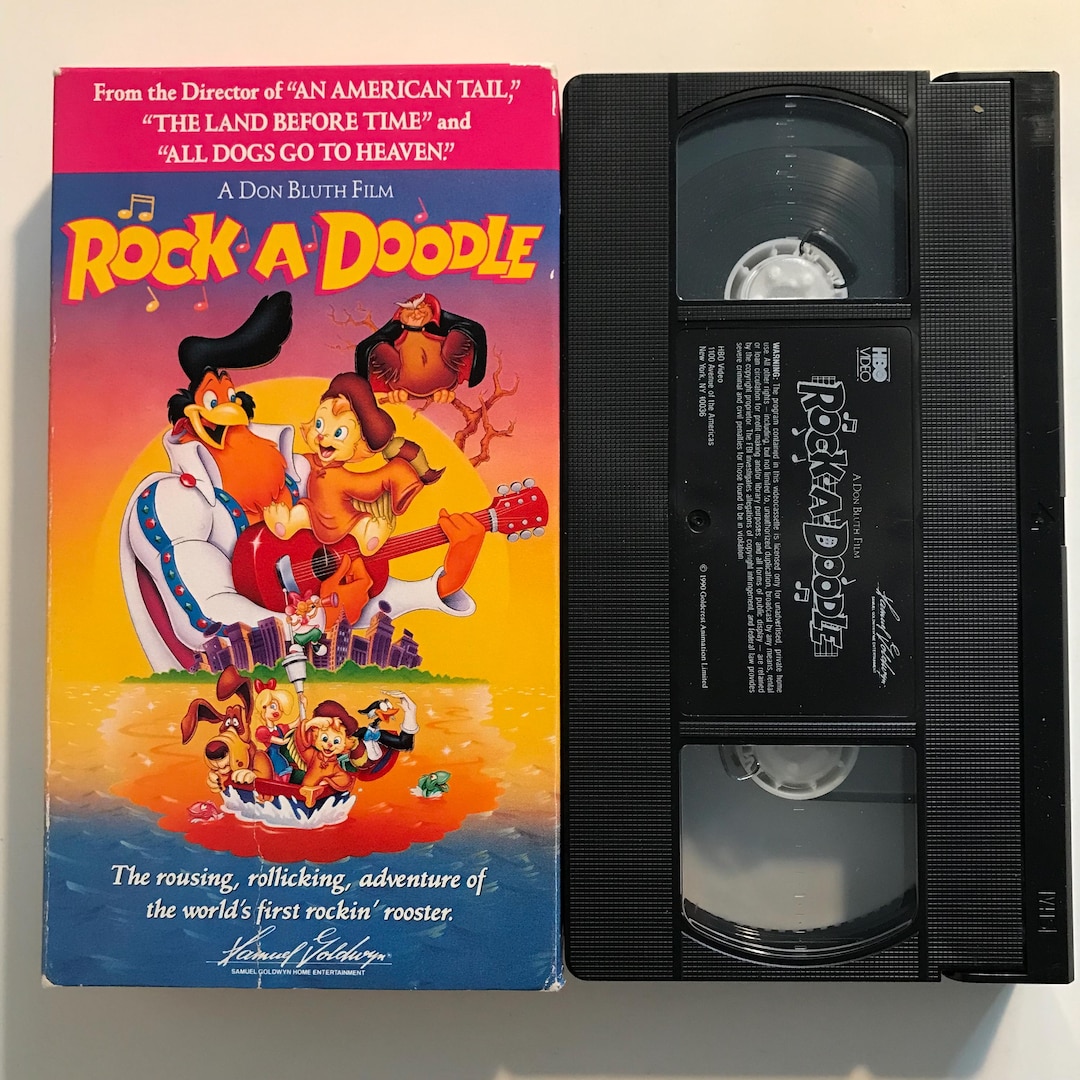 Rock-a-doodle VHS Don Bluth 1990 HBO Video Vintage 90s Animation - Etsy