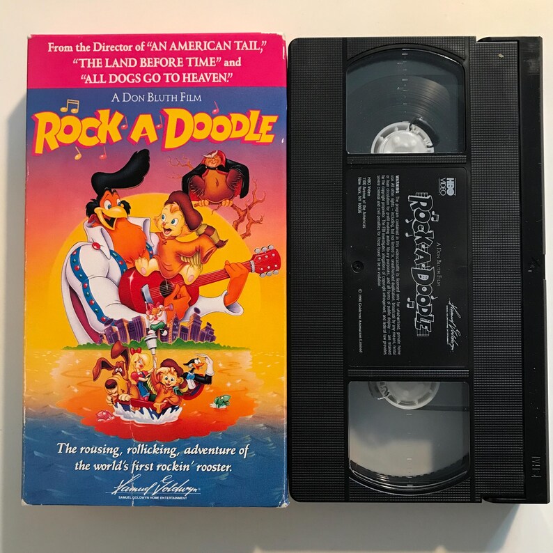Rock-a-doodle VHS Don Bluth 1990 HBO Video Vintage 90s Animation - Etsy