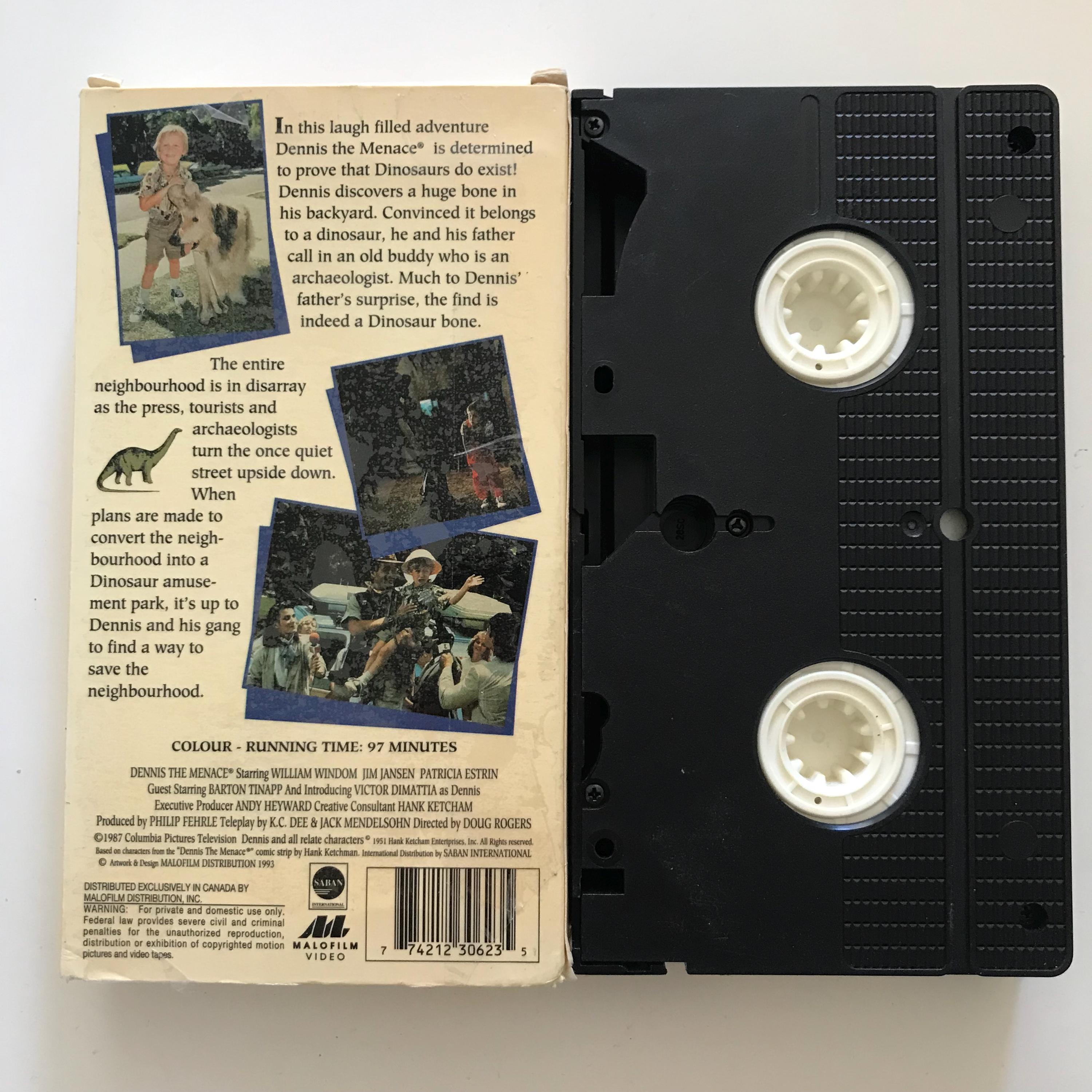 Dennis the Menace Dinosaur Hunter VHS Tape 80s TV Movie Family Comedy ...