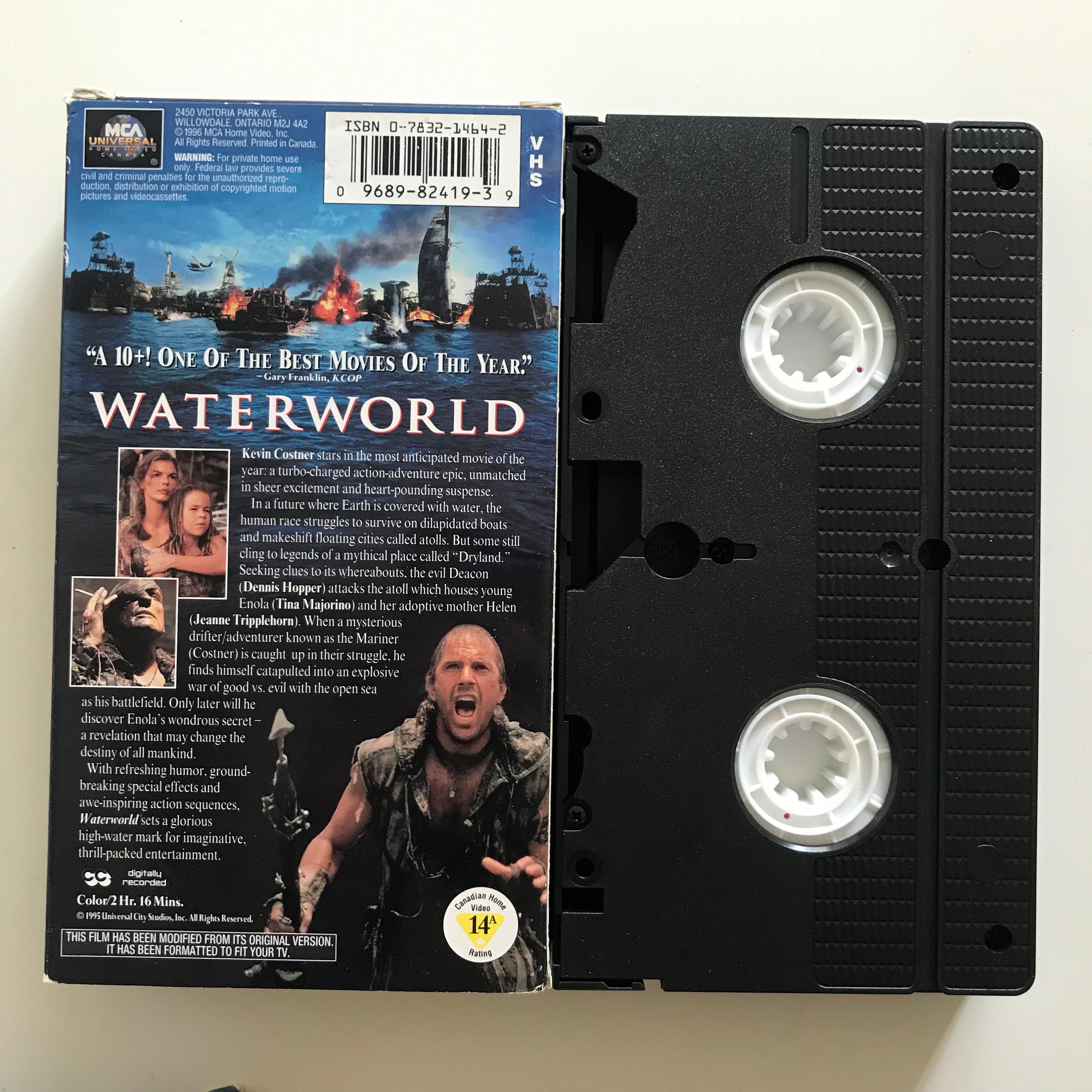 Waterworld VHS Tape Kevin Costner Dennis Hopper 90s Action Post ...