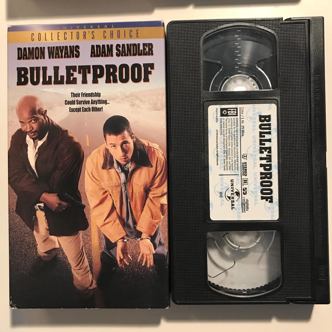 Bulletproof VHS Tape Damon Wayans Adam Sandler Action Comedy - Etsy